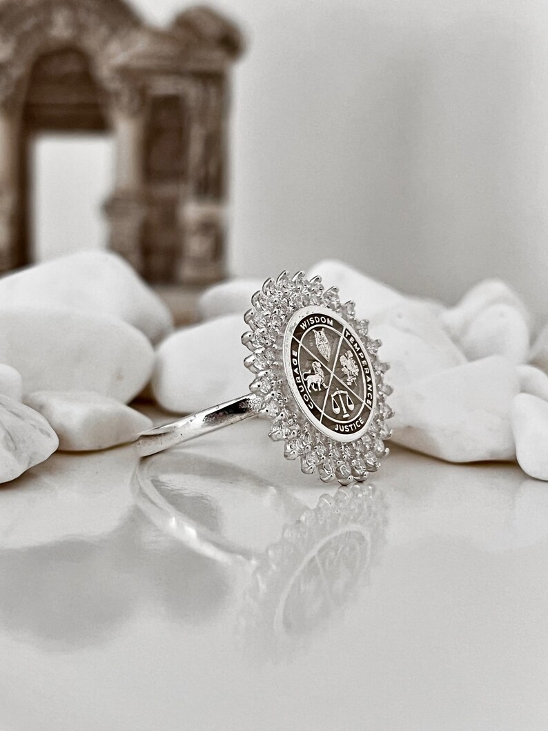 Stoic Ring ,justice Wisdom Ring ,cardinal Virtues Necklace,wisdom ...