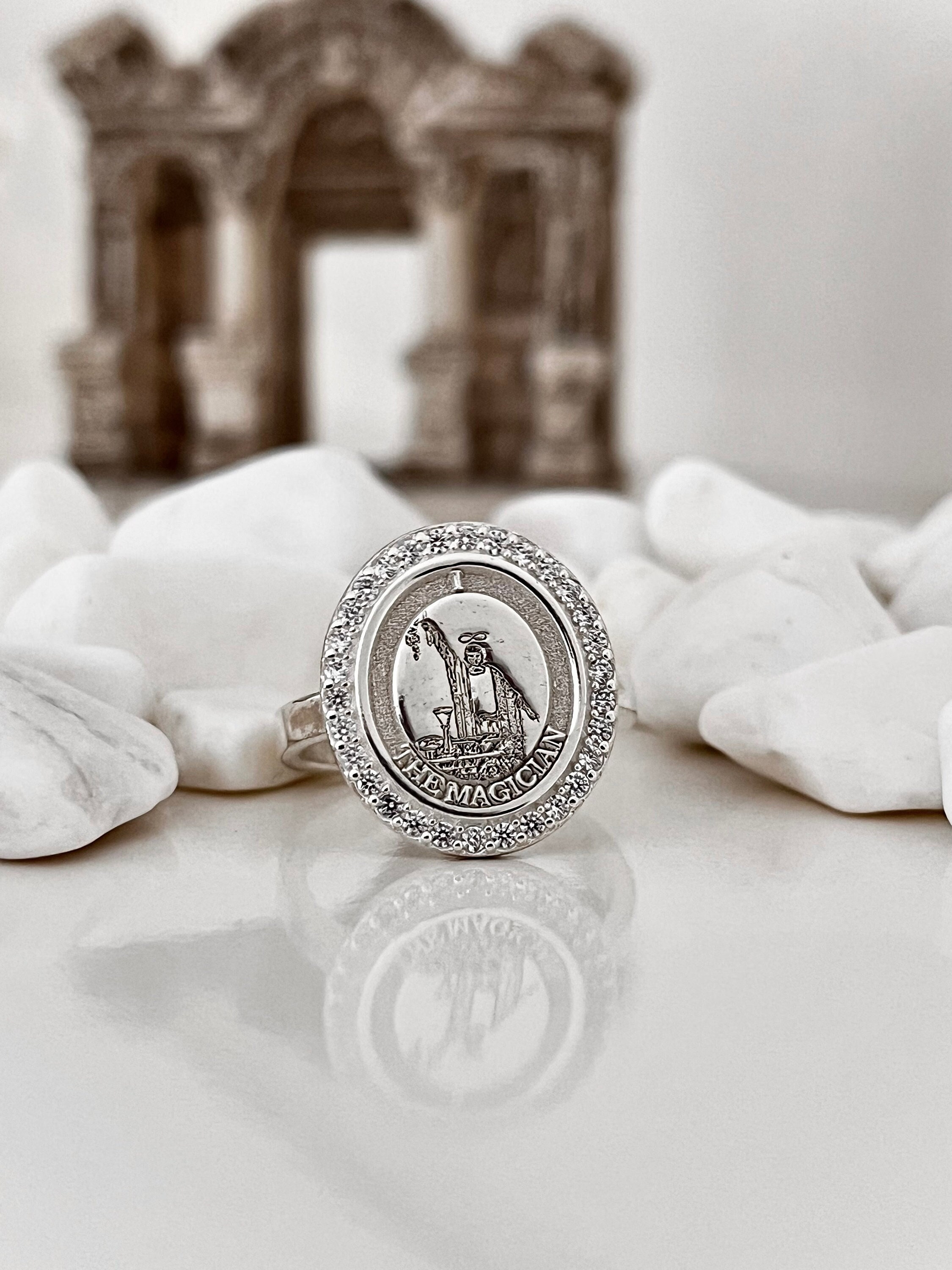 Silver Tarot the Magician Ring, Tarot Jewelry, Spiritual Jewelry, Tarot ...