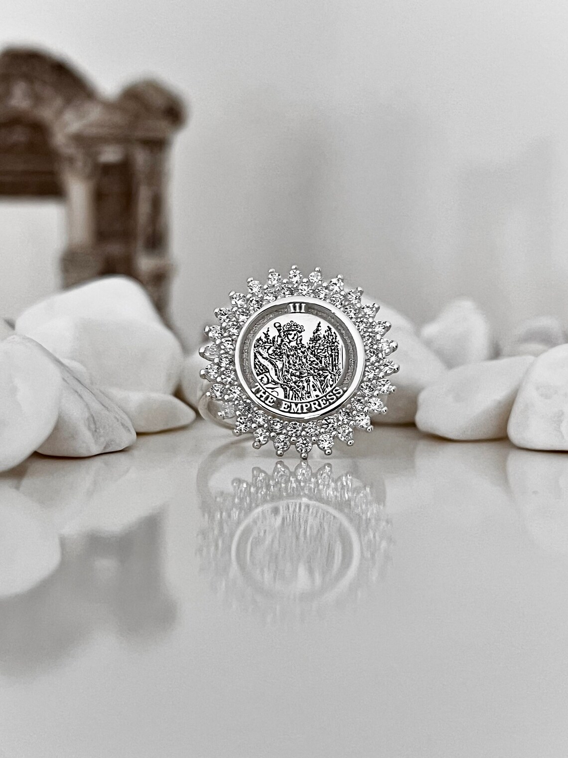 Silver Tarot the Empress Ring, Tarot Jewelry, Birthday Gift, Tarot Card Ring, Astrology Zodiac ...