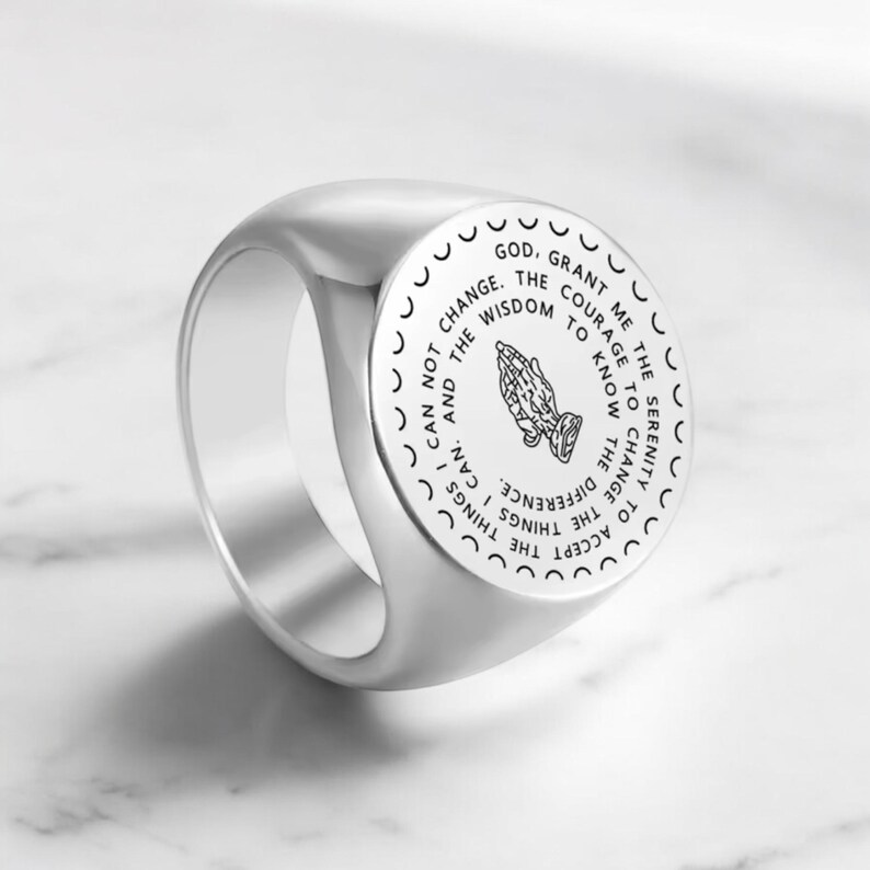 Seal Ring,praying Hands Ring, Archangel Rings, Sterling Silver Rings, 14K Solid Gold Rings, Men ...