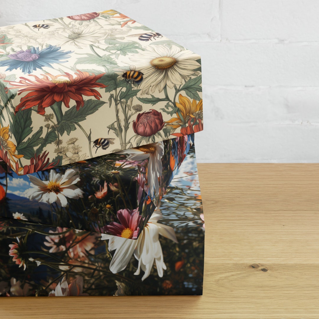 Wildflower Wrapping Paper Set Gift Wrap Birthday Gift Wrap - Etsy