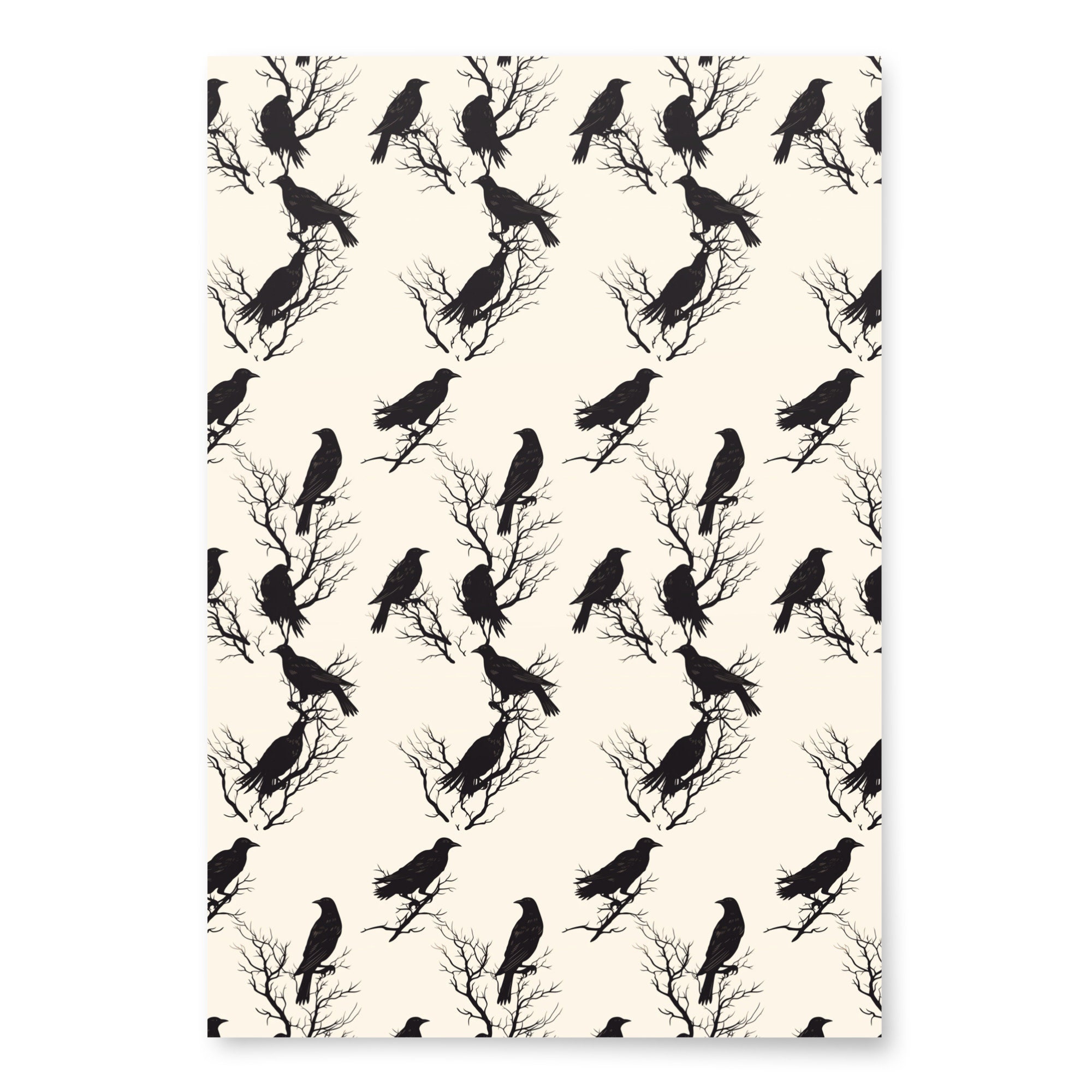 Crow Wrapping Paper Set Birthday Gift Wrap Christmas Gift Wrap Raven ...