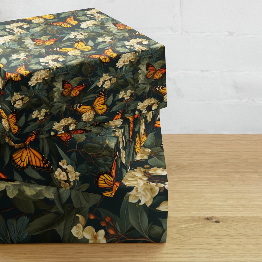 Monarch Butterfly Wrapping Paper Set Birthday Gift Wrap Christmas Gift ...