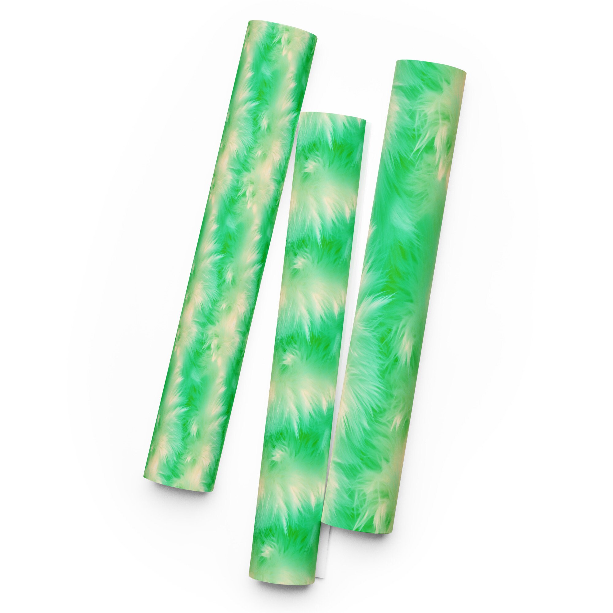 Neon Green Fur Wrapping Paper Set Birthday Gift Wrap Christmas Gift ...