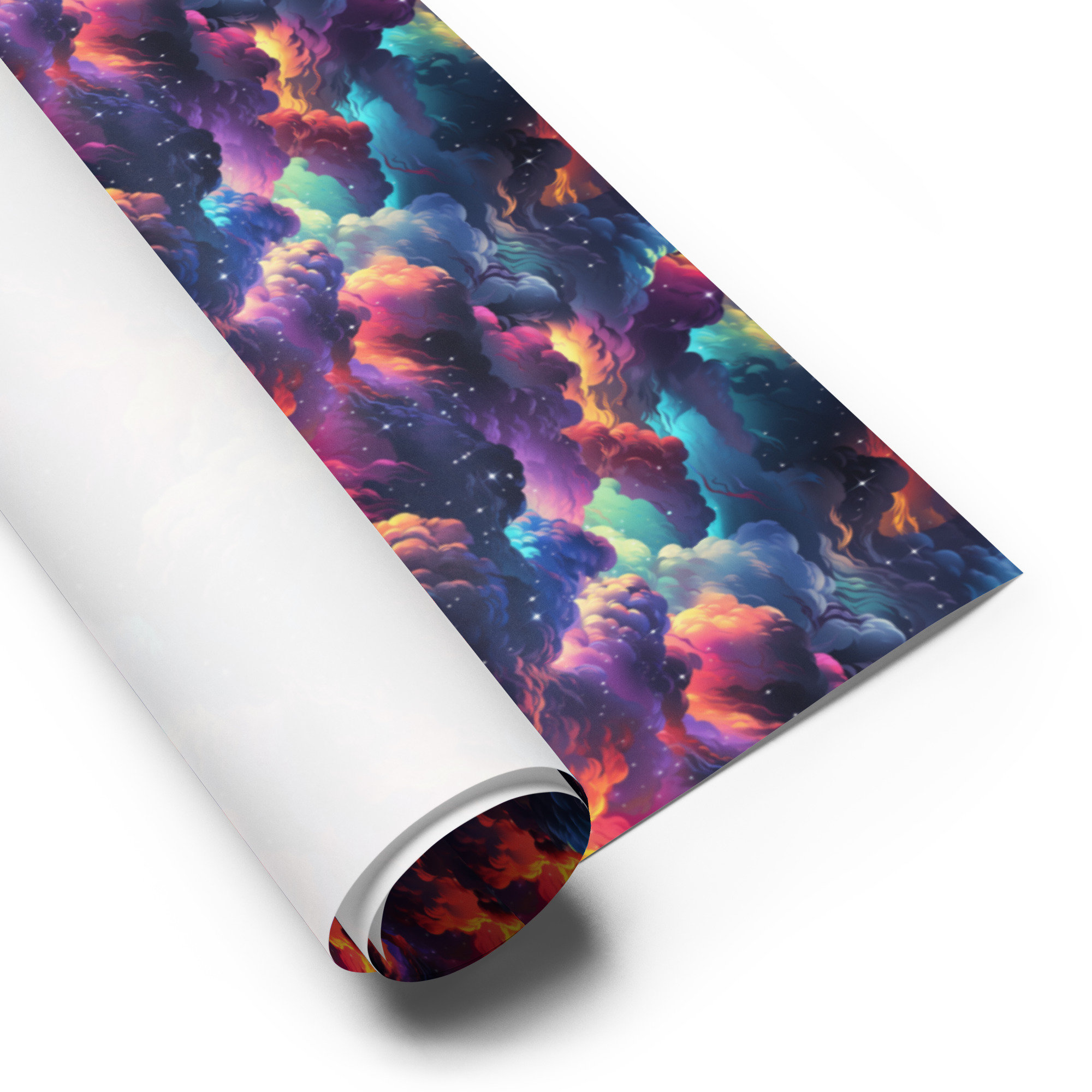 Rainbow Thunder Clouds Wrapping Paper Set Birthday Gift Wrap Christmas ...