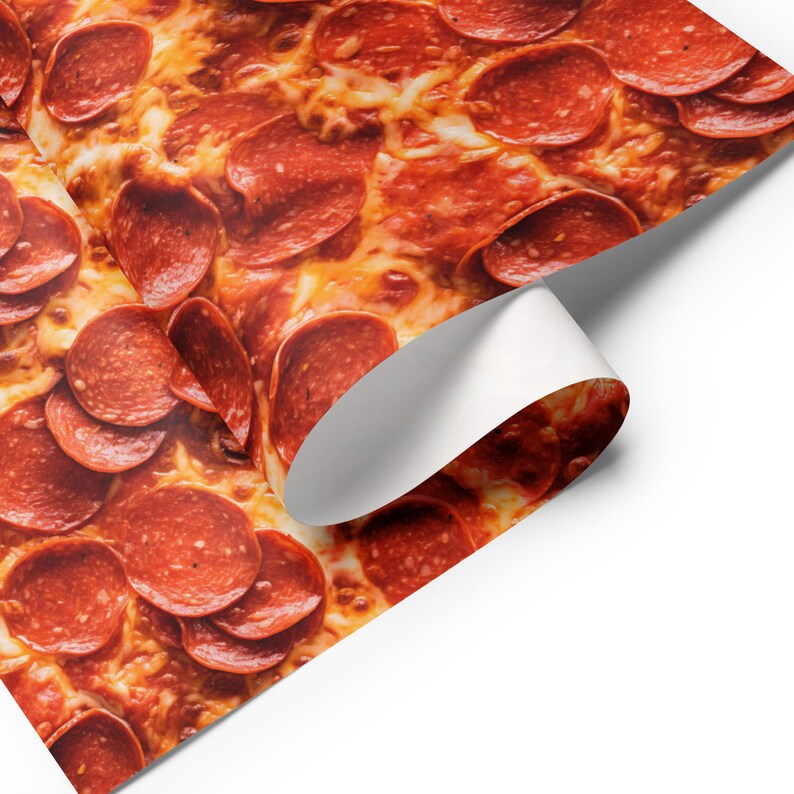 Pepperoni Pizza Wrapping Paper Set Birthday Gift Wrap Christmas Gift ...
