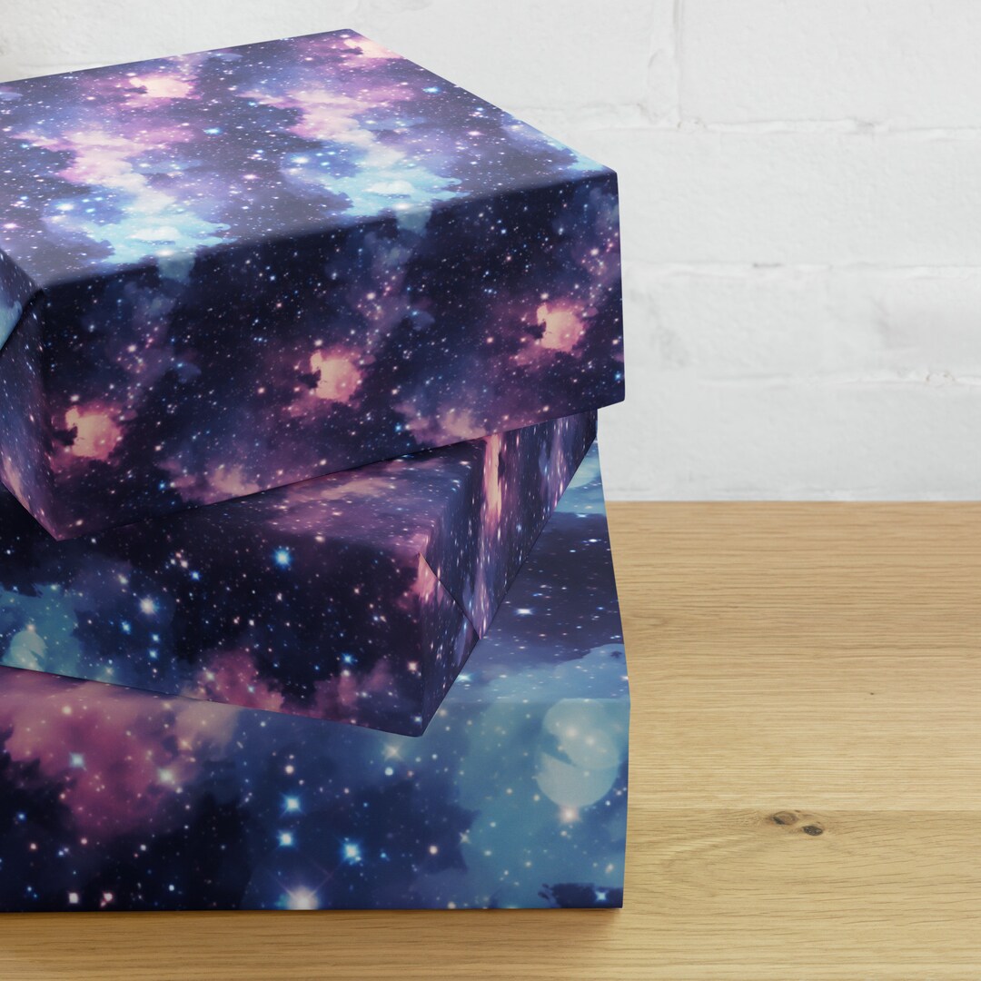 Nebulas Wrapping Paper Set Space Gift Wrap Birthday Gift Wrap Christmas ...