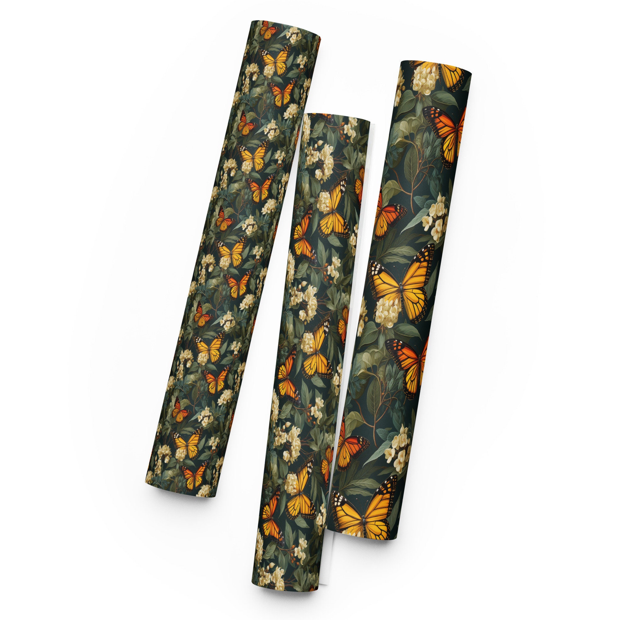 Monarch Butterfly Wrapping Paper Set Birthday Gift Wrap Christmas Gift ...