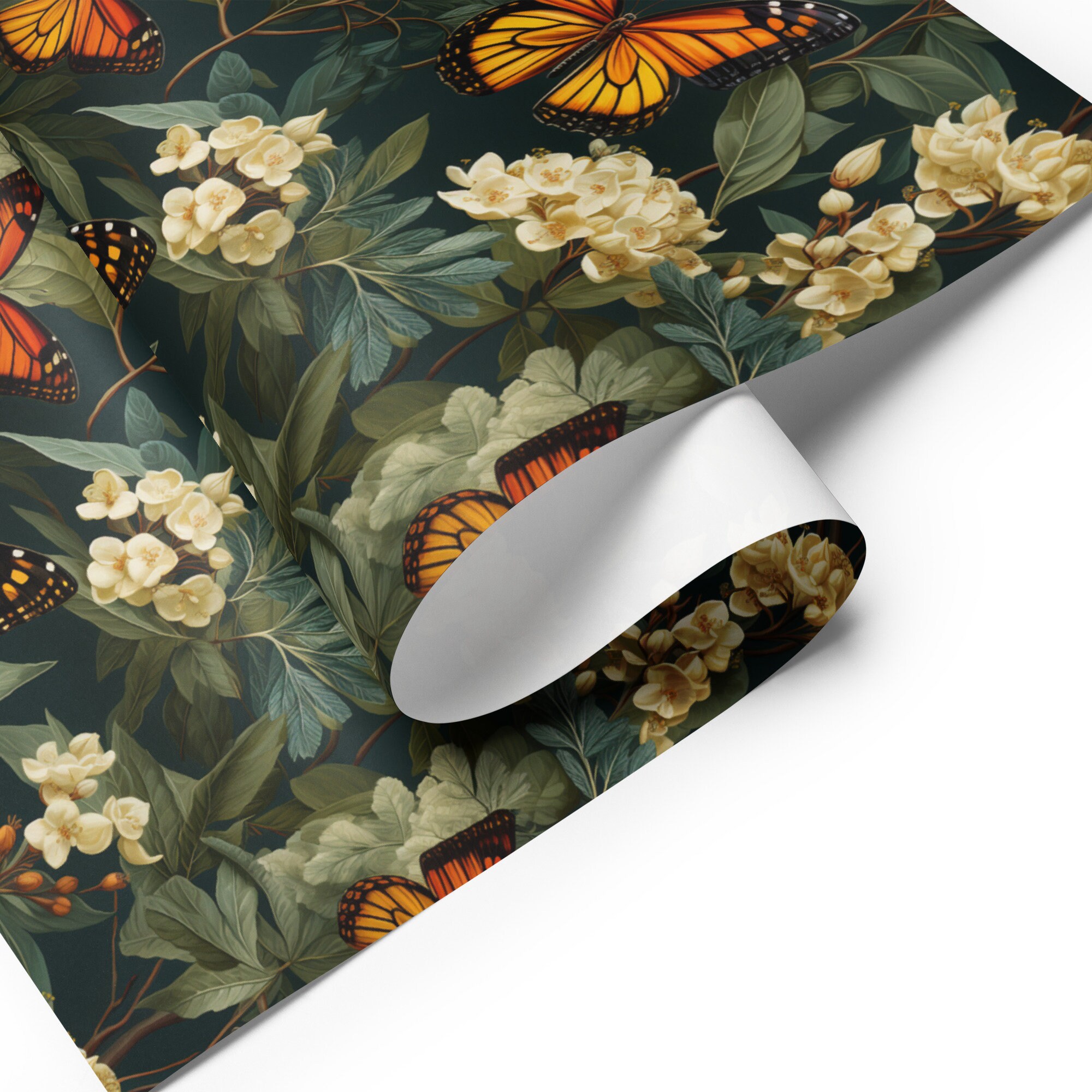 Monarch Butterfly Wrapping Paper Set Birthday Gift Wrap Christmas Gift ...
