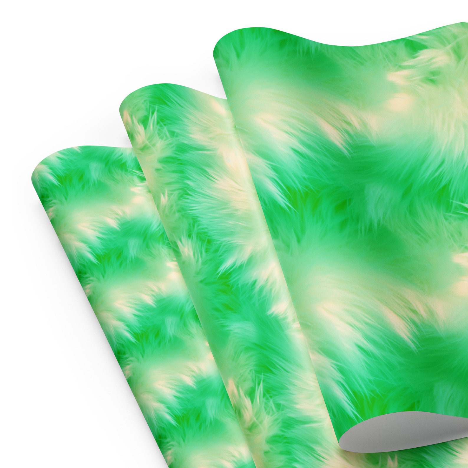 Neon Green Fur Wrapping Paper Set Birthday Gift Wrap Christmas Gift ...