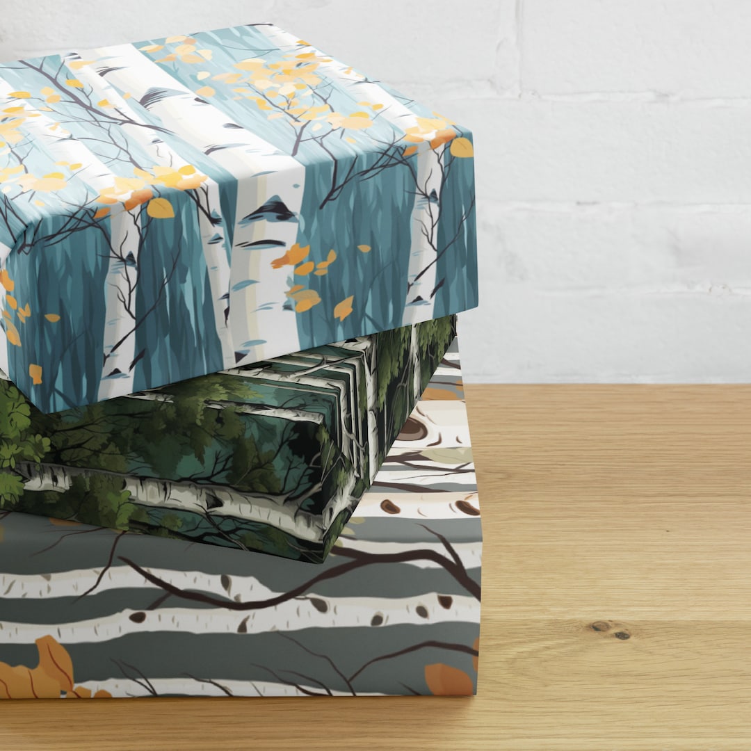 Aspen Trees Wrapping Paper Set Birthday Gift Wrap Christmas Gift Wrap ...