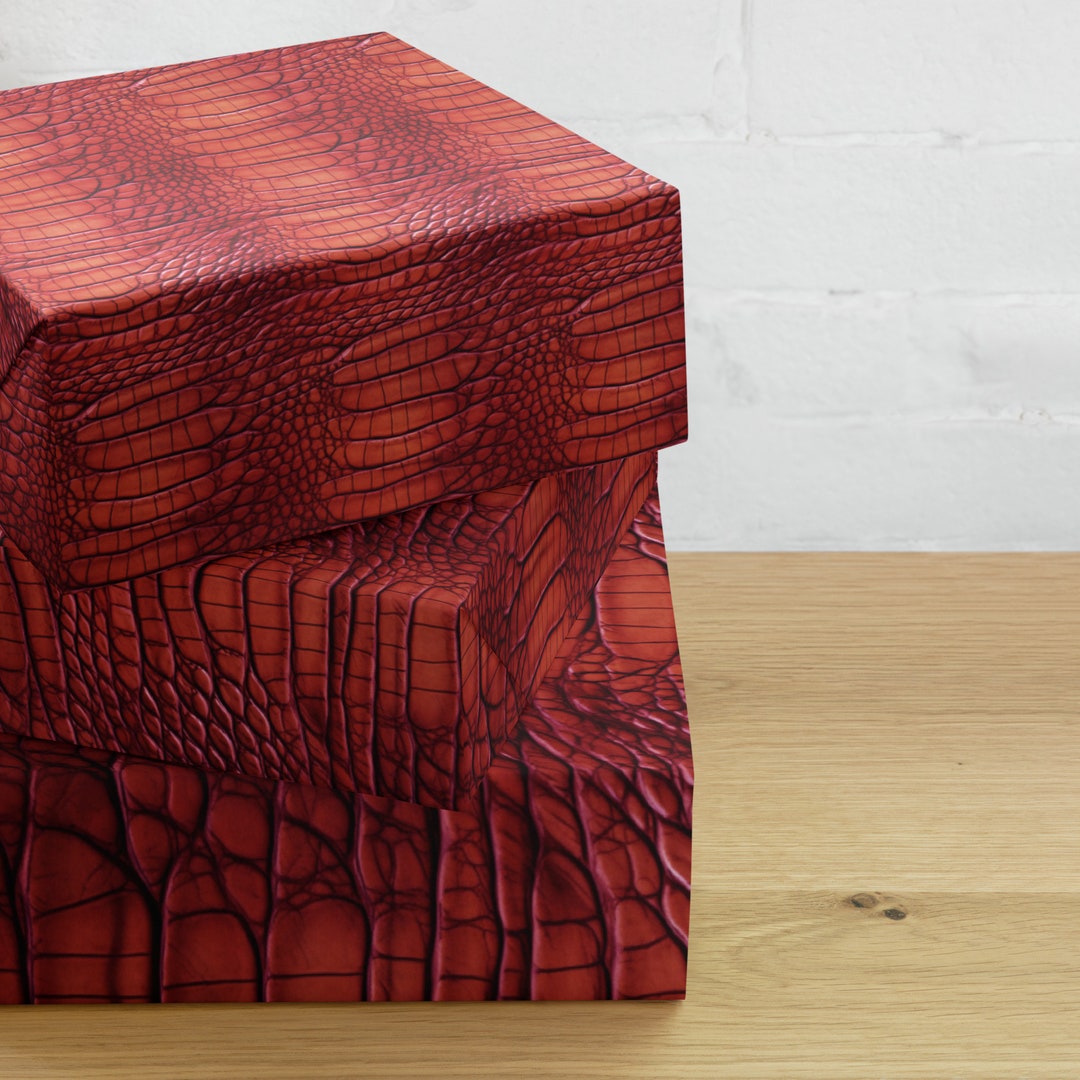 Red Alligator Wrapping Paper Set Animal Print Gift Wrap Christmas Gift ...