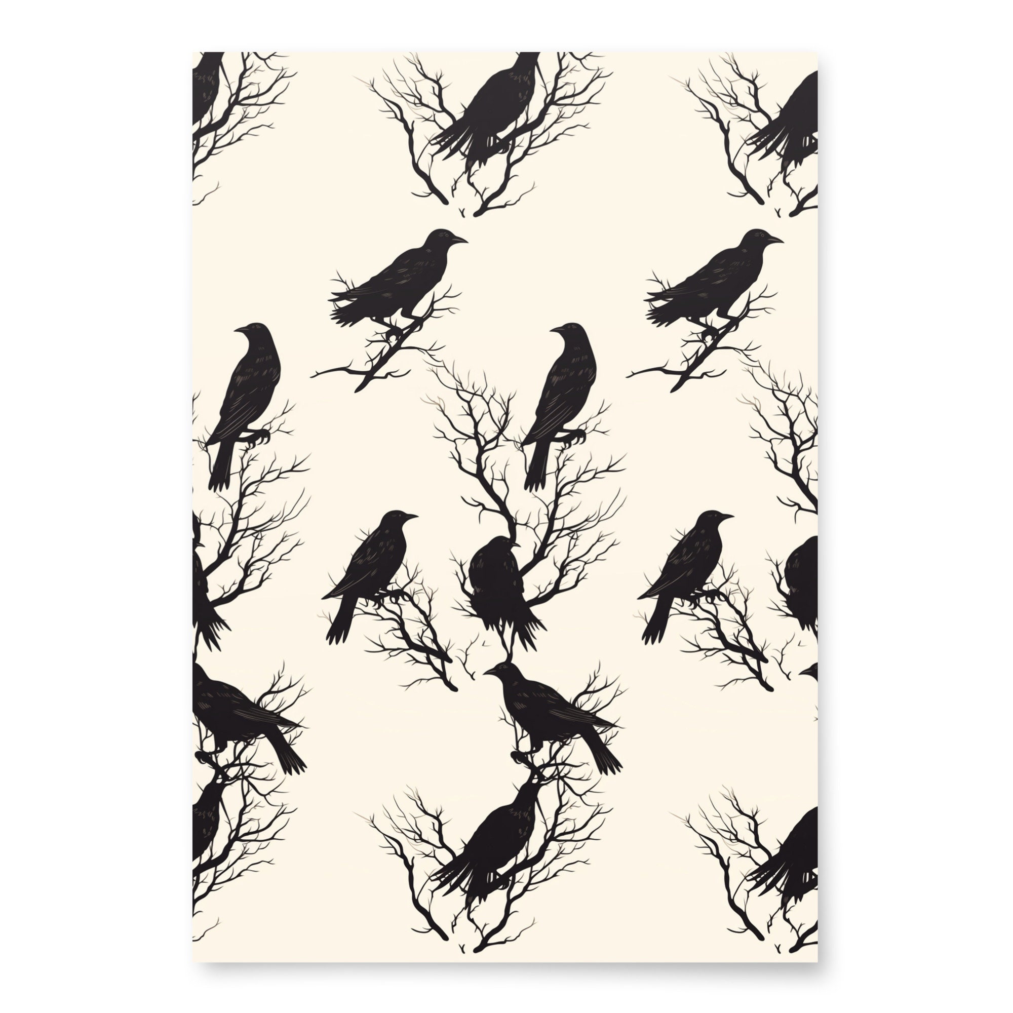 Crow Wrapping Paper Set Birthday Gift Wrap Christmas Gift Wrap Raven ...