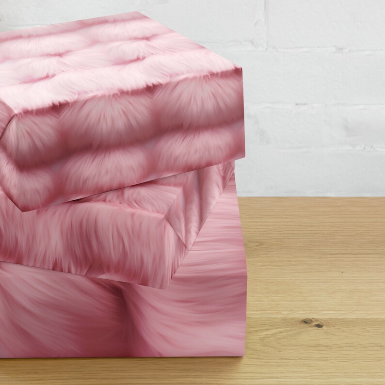 Pink Fur Wrapping Paper Set Birthday Gift Wrap Christmas Gift Wrap - Etsy