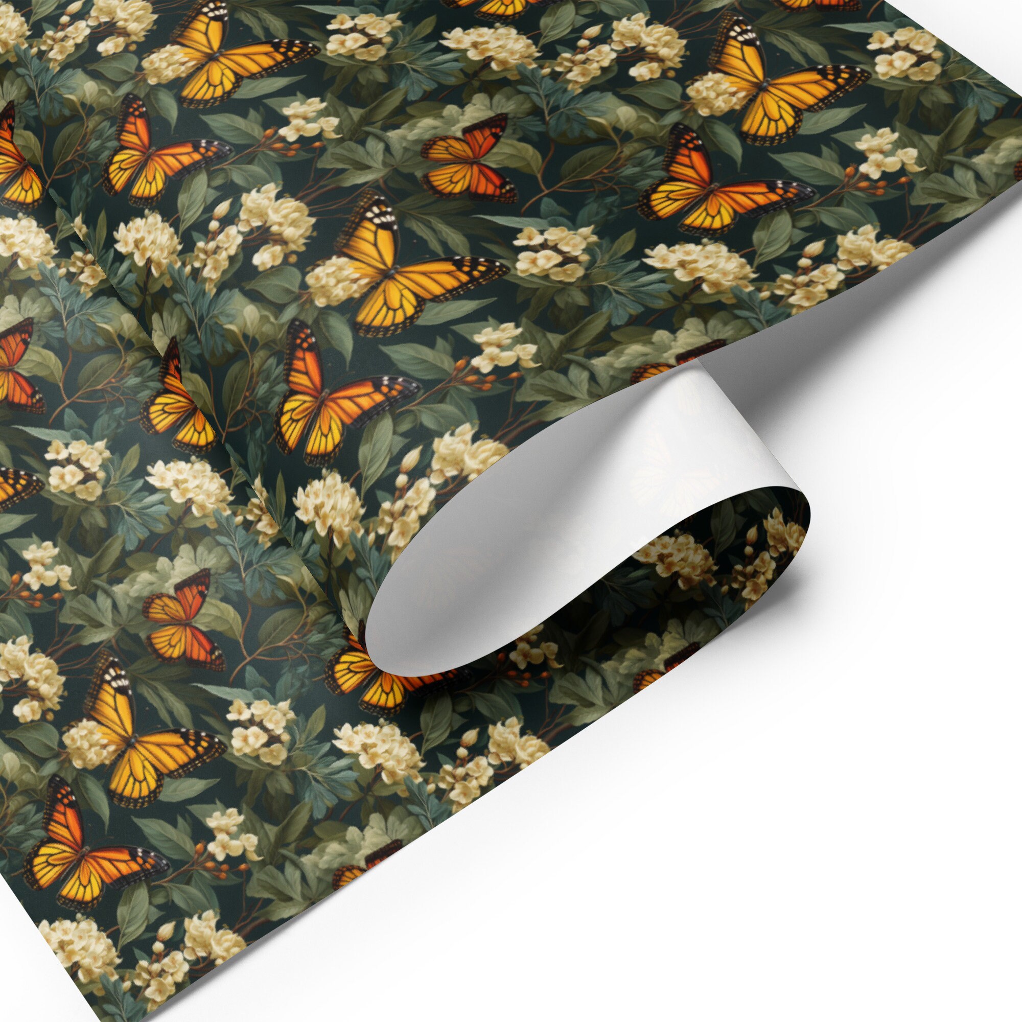Monarch Butterfly Wrapping Paper Set Birthday Gift Wrap Christmas Gift ...