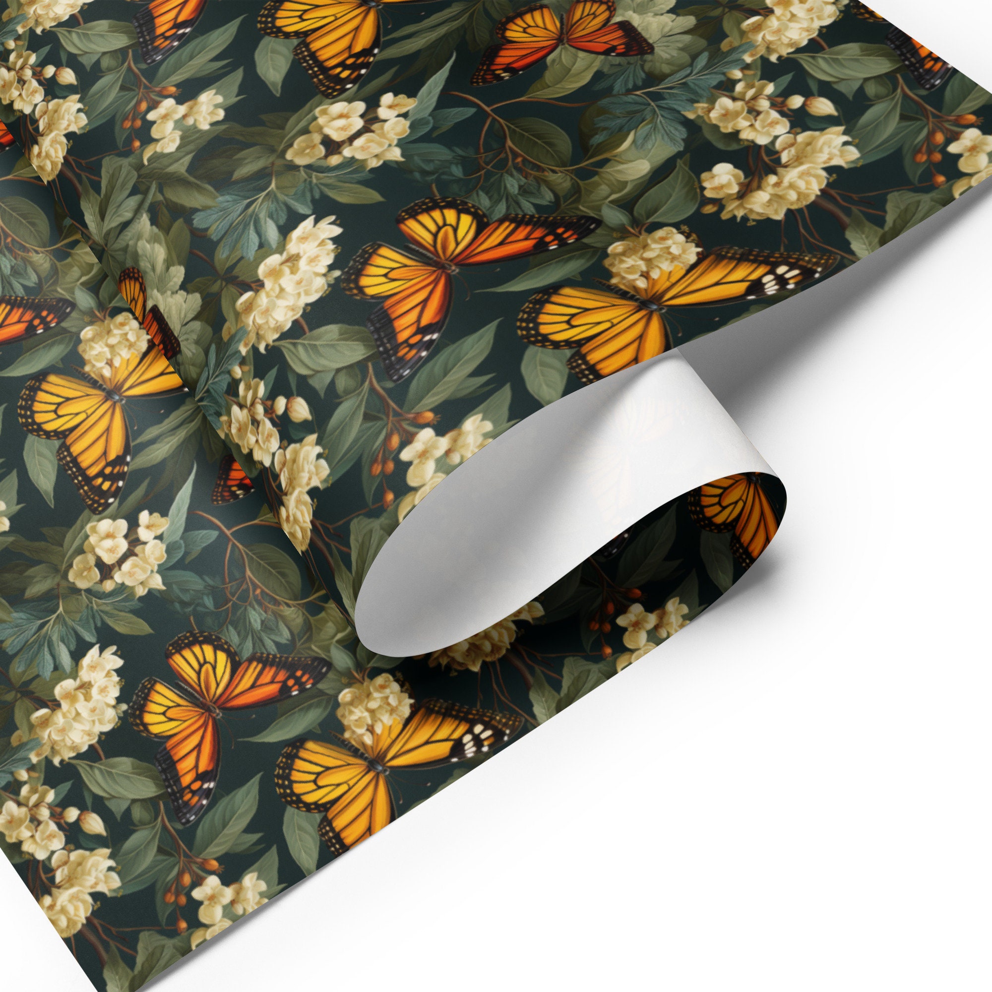 Monarch Butterfly Wrapping Paper Set Birthday Gift Wrap Christmas Gift ...