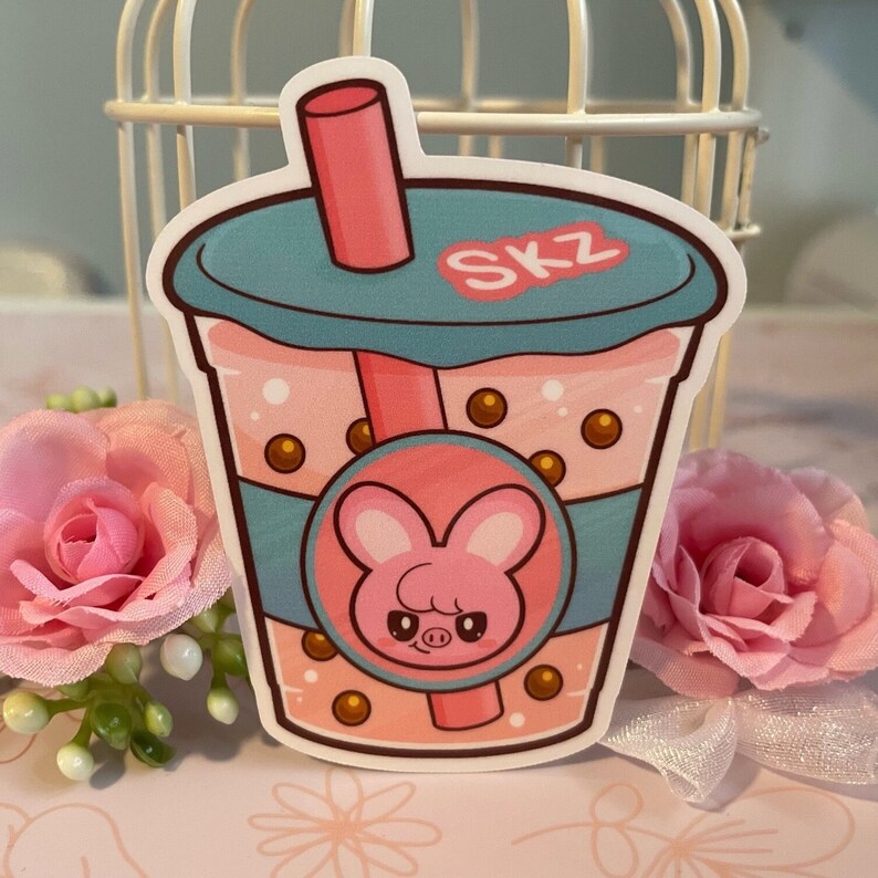 OT8 SKZ Boba Vinyl Stickers Puppym Wolfchan Jiniret - Etsy