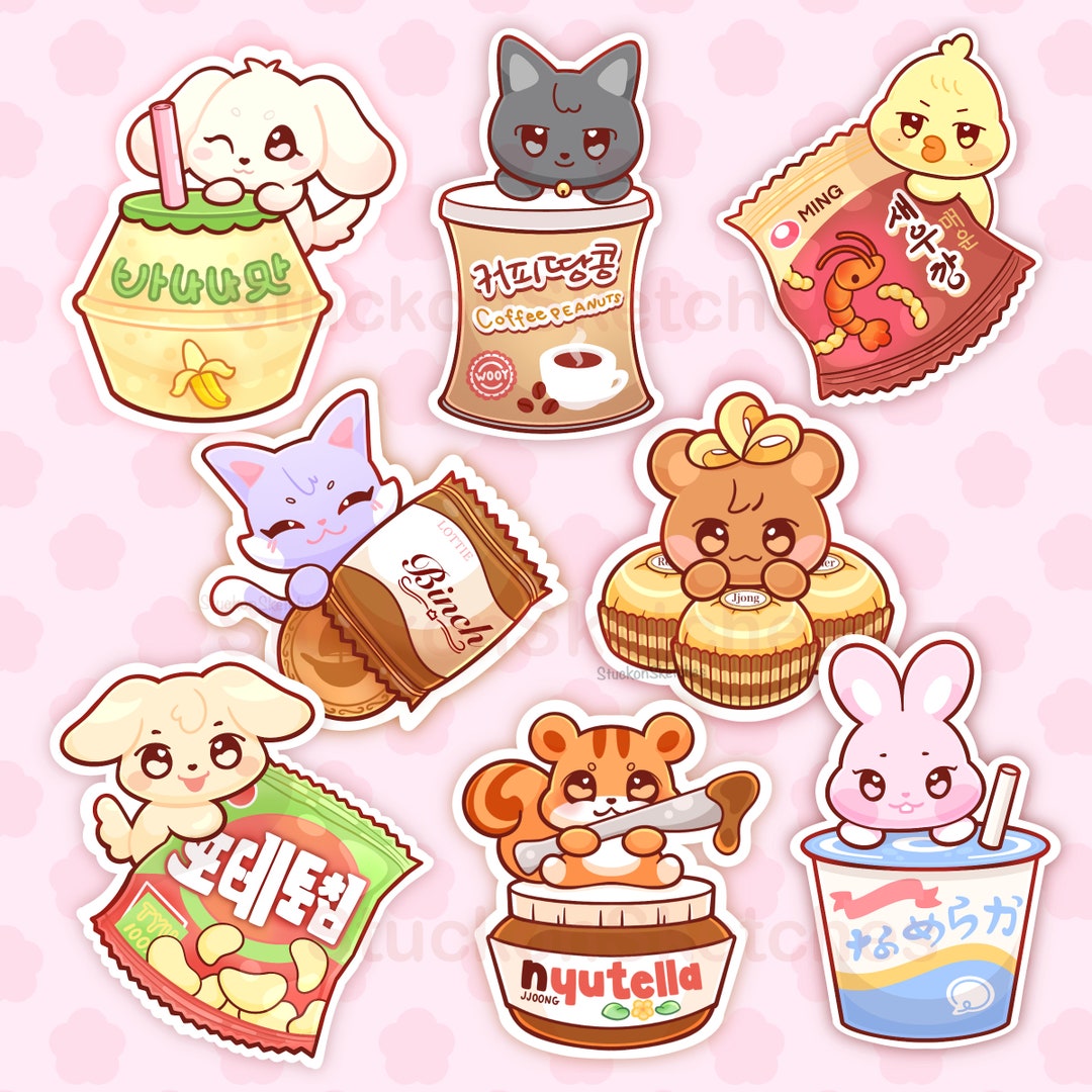 Atiny Ani Teez Favorite Snack Vinyl Stickers | Ateez | Jjoong | San ...