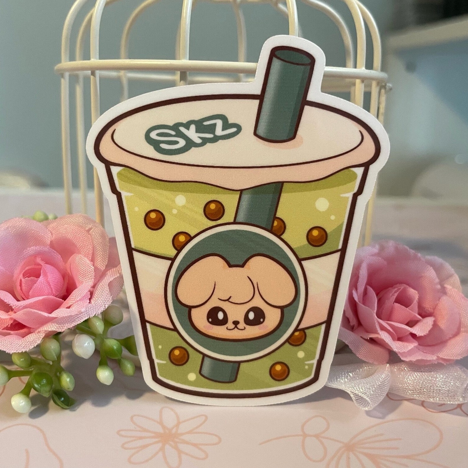 OT8 SKZ Boba Vinyl Stickers Puppym Wolfchan Jiniret - Etsy