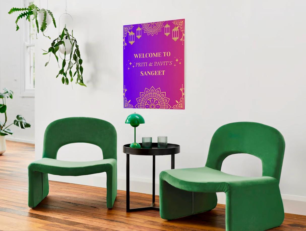 Sangeet Welcome Sign as Sangeet Decor, DIY Sangeet Welcome Sign ...