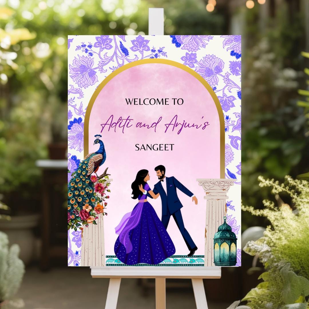 Sangeet Welcome Sign as Sangeet Decor, DIY Sangeet Welcome Sign ...