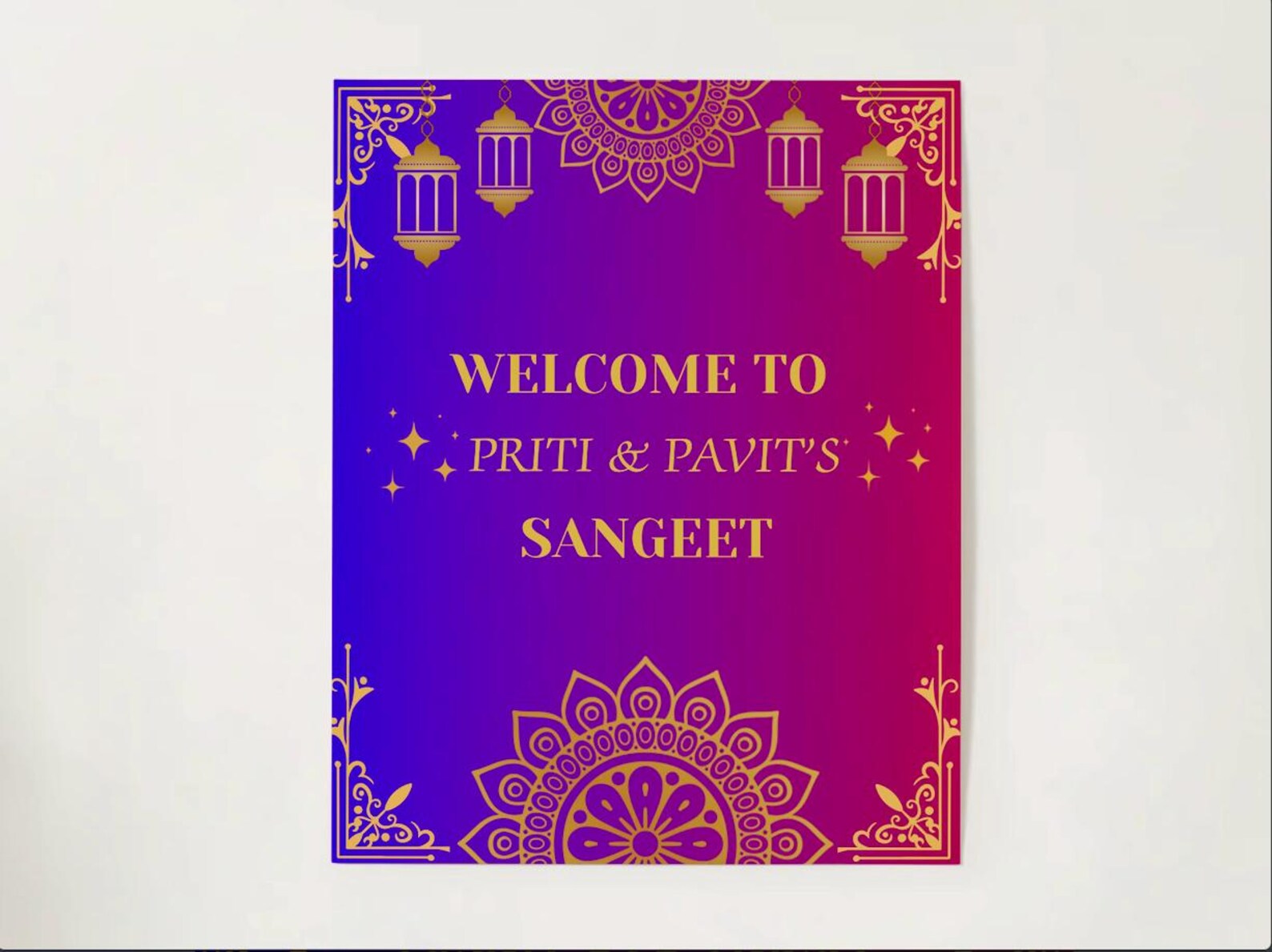 Sangeet Welcome Sign as Sangeet Decor, DIY Sangeet Welcome Sign ...