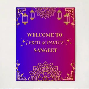 Sangeet Welcome Sign as Sangeet Decor, DIY Sangeet Welcome Sign ...