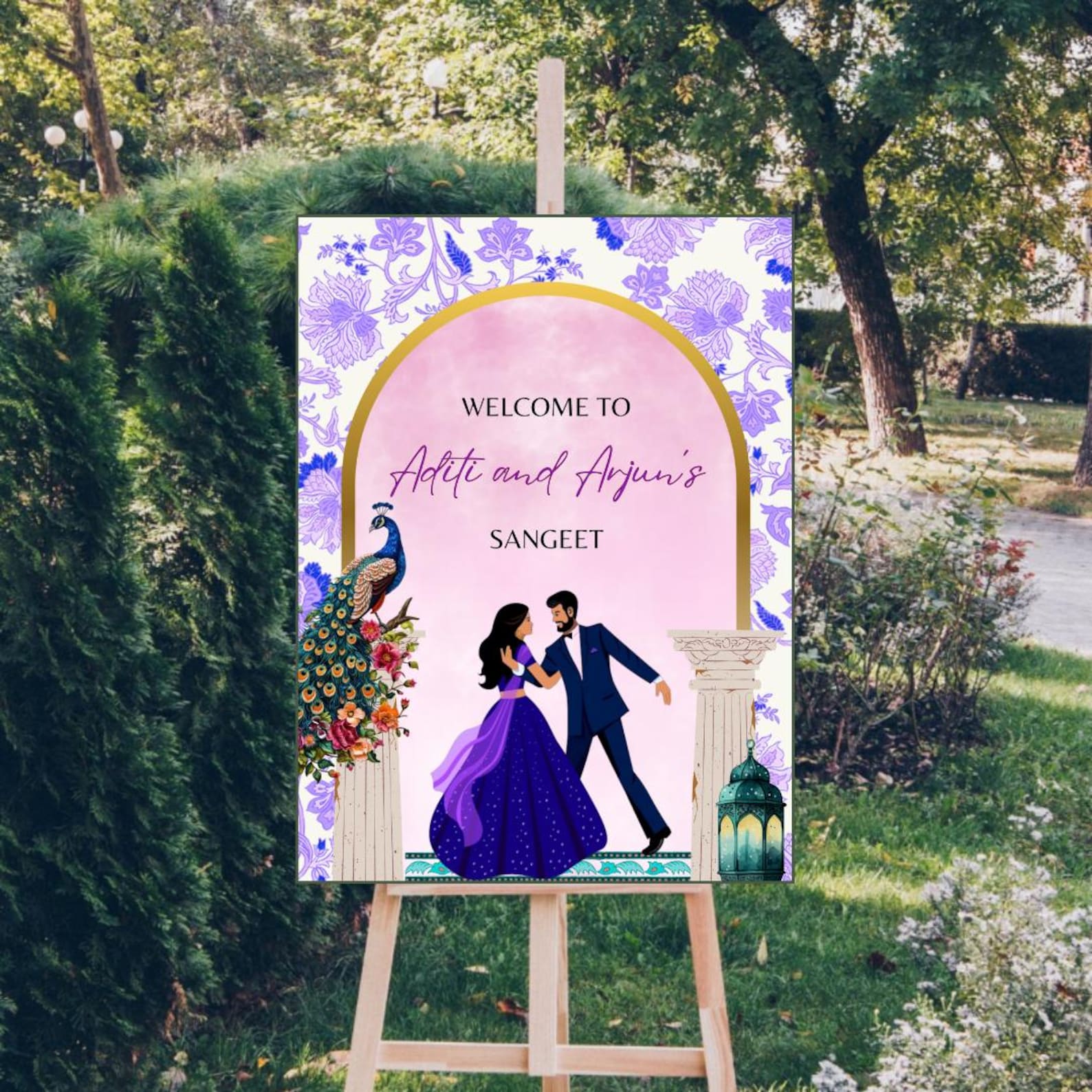 Sangeet Welcome Sign as Sangeet Decor, DIY Sangeet Welcome Sign ...
