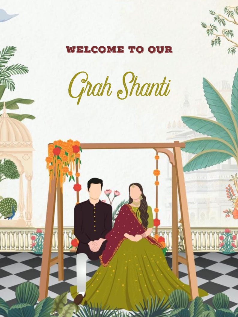 Grah Shanti Welcome Sign as Grah Shanti Decor, DIY Ceremony Welcome ...