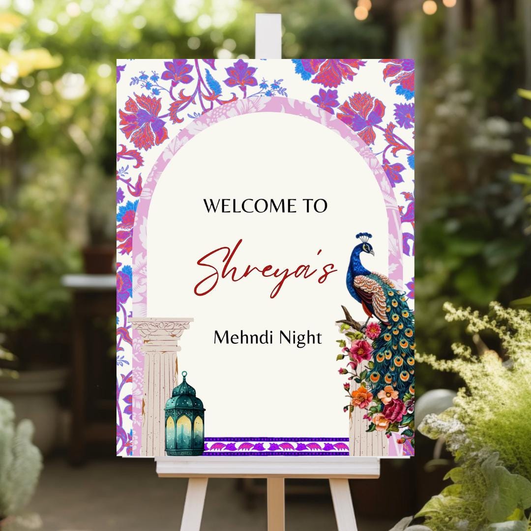 Sangeet Welcome Sign as Sangeet Decor, DIY Sangeet Welcome Sign ...