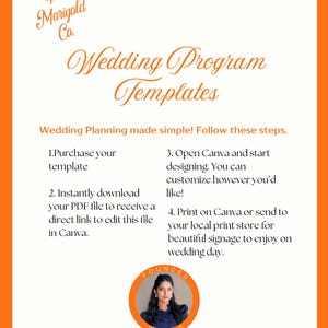 Indian Wedding Program, South Asian Wedding Program, Wedding Program ...