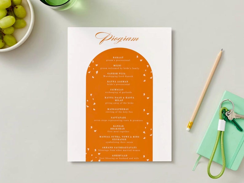 Indian Wedding Program, South Asian Wedding Program, Wedding Program ...