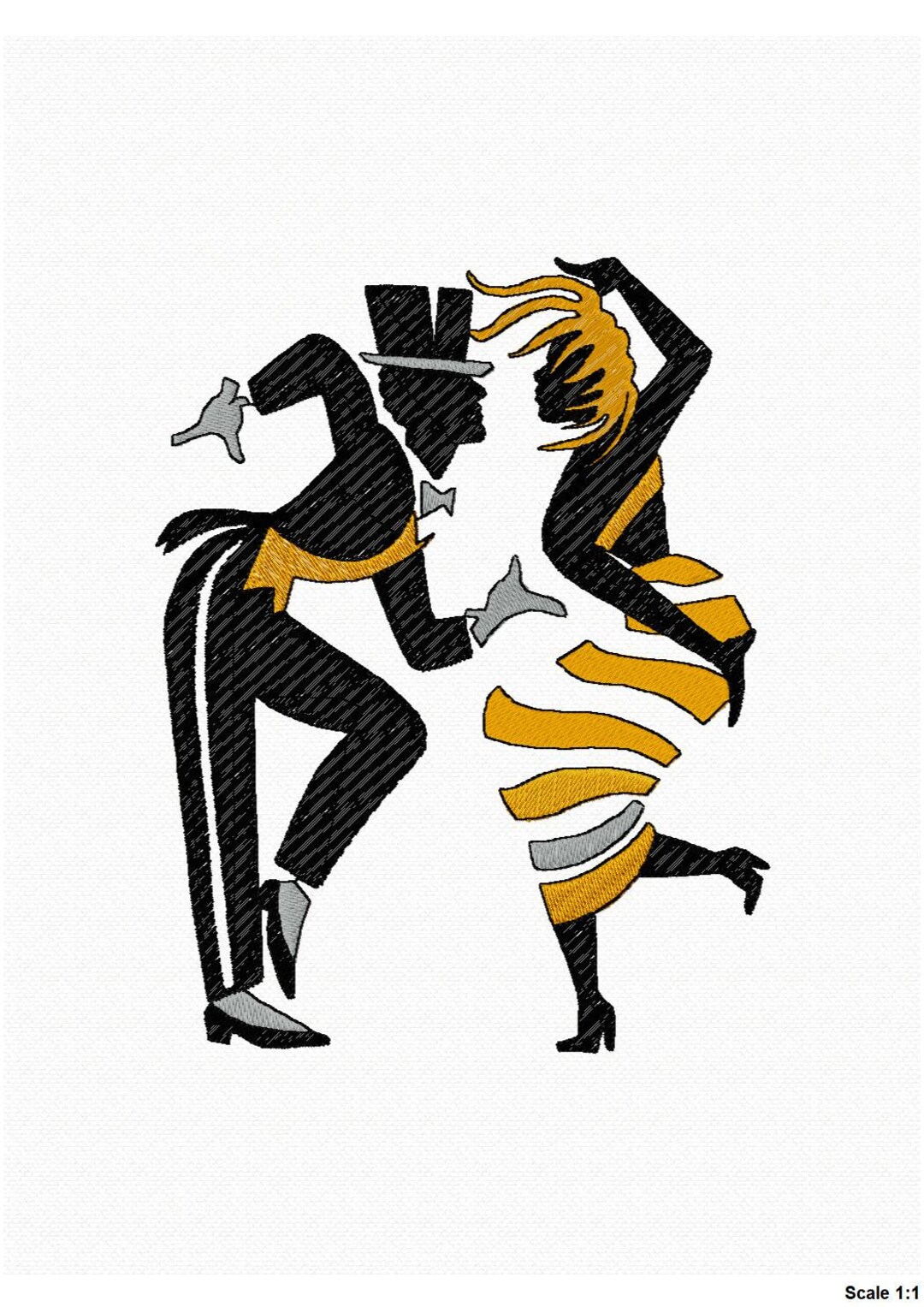 Fox Trot Dance Design, Pattern for Machine Embroidery Design, 3 Sizes ...