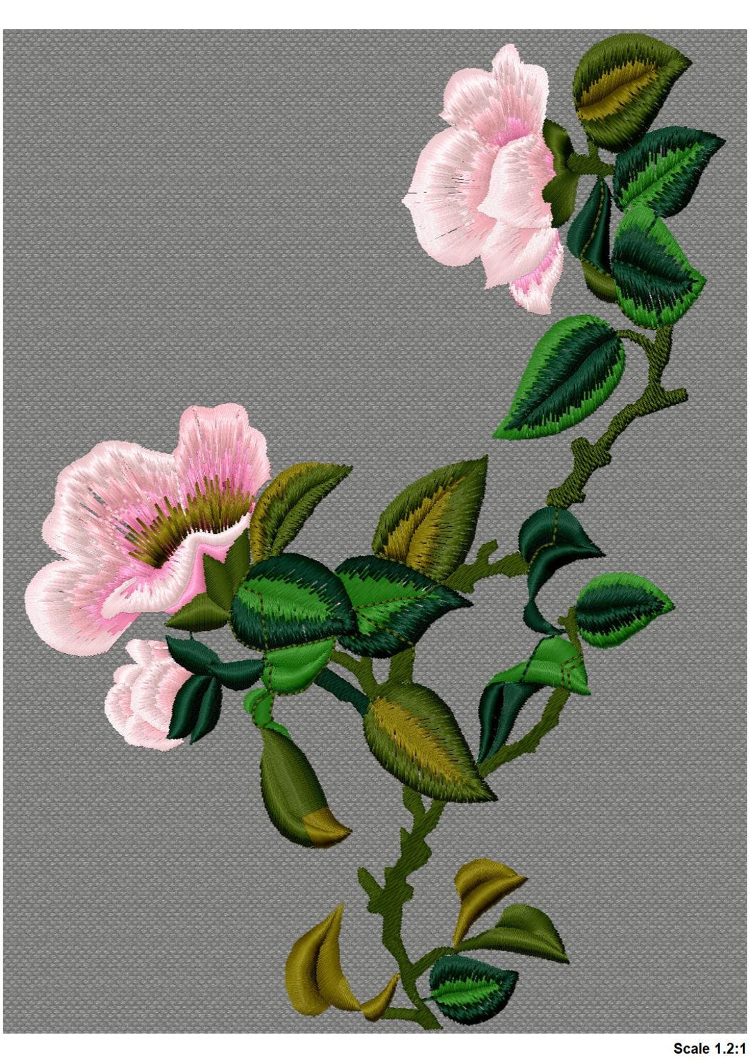 Chinese Flowers Design, Pattern for Machine Embroidery Design, 1 Size ...