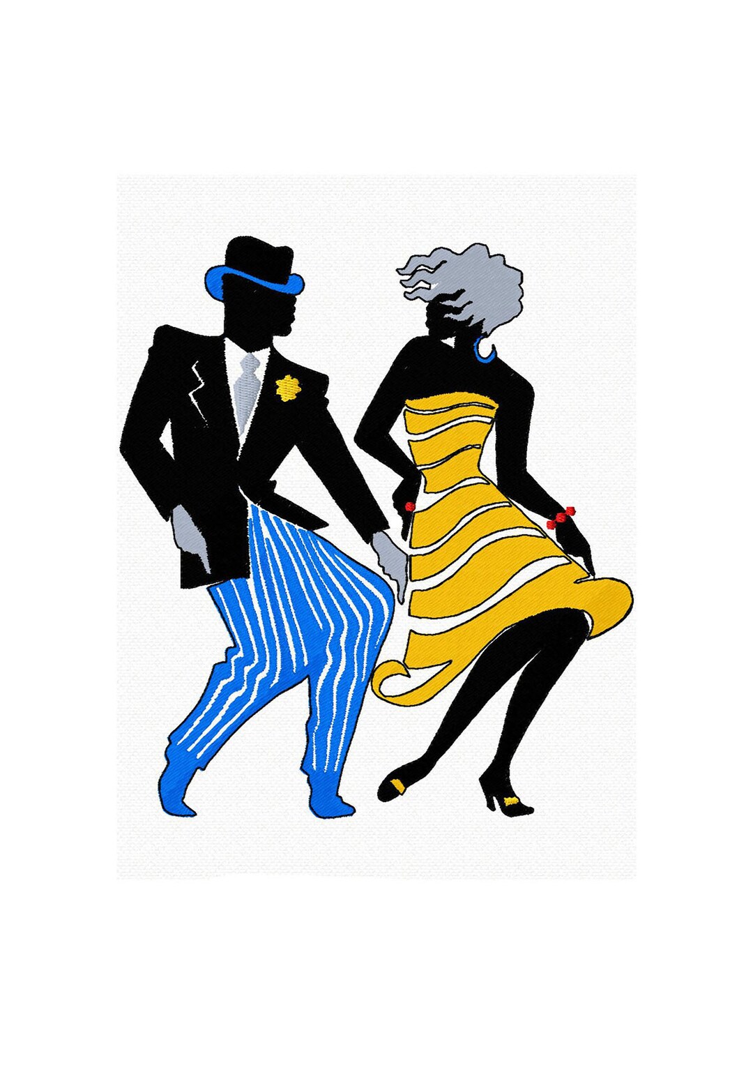 Jitter-bug Dance Design, Pattern for Machine Embroidery Design, 3 Sizes ...