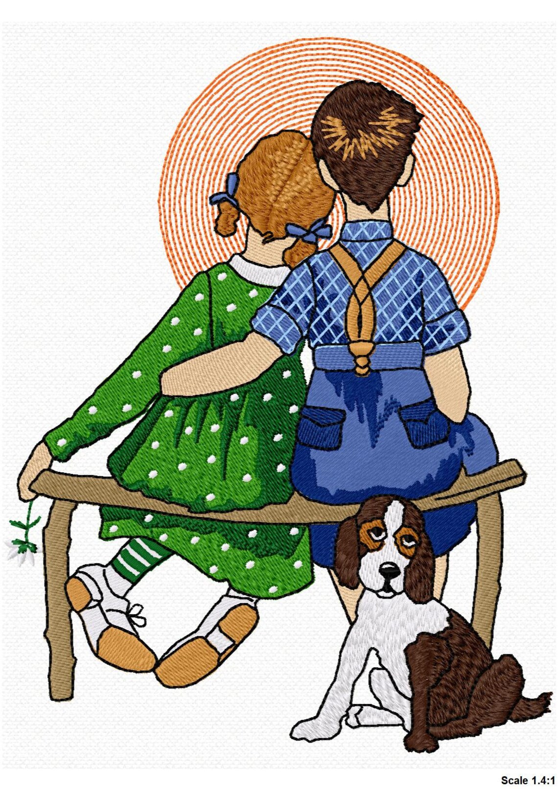 Friends-2, Pattern for Machine Embroidery Design, 2 Sizes, Pes, Hus ...