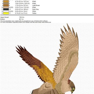 Falcon Bird Design, Pattern for Machine Embroidery Design, 2 Sizes, Pes ...