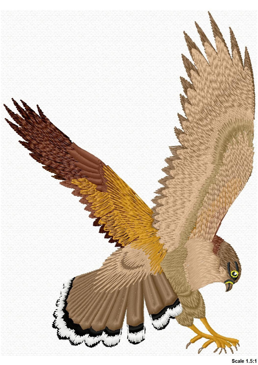 Falcon Bird Design, Pattern for Machine Embroidery Design, 2 Sizes, Pes ...