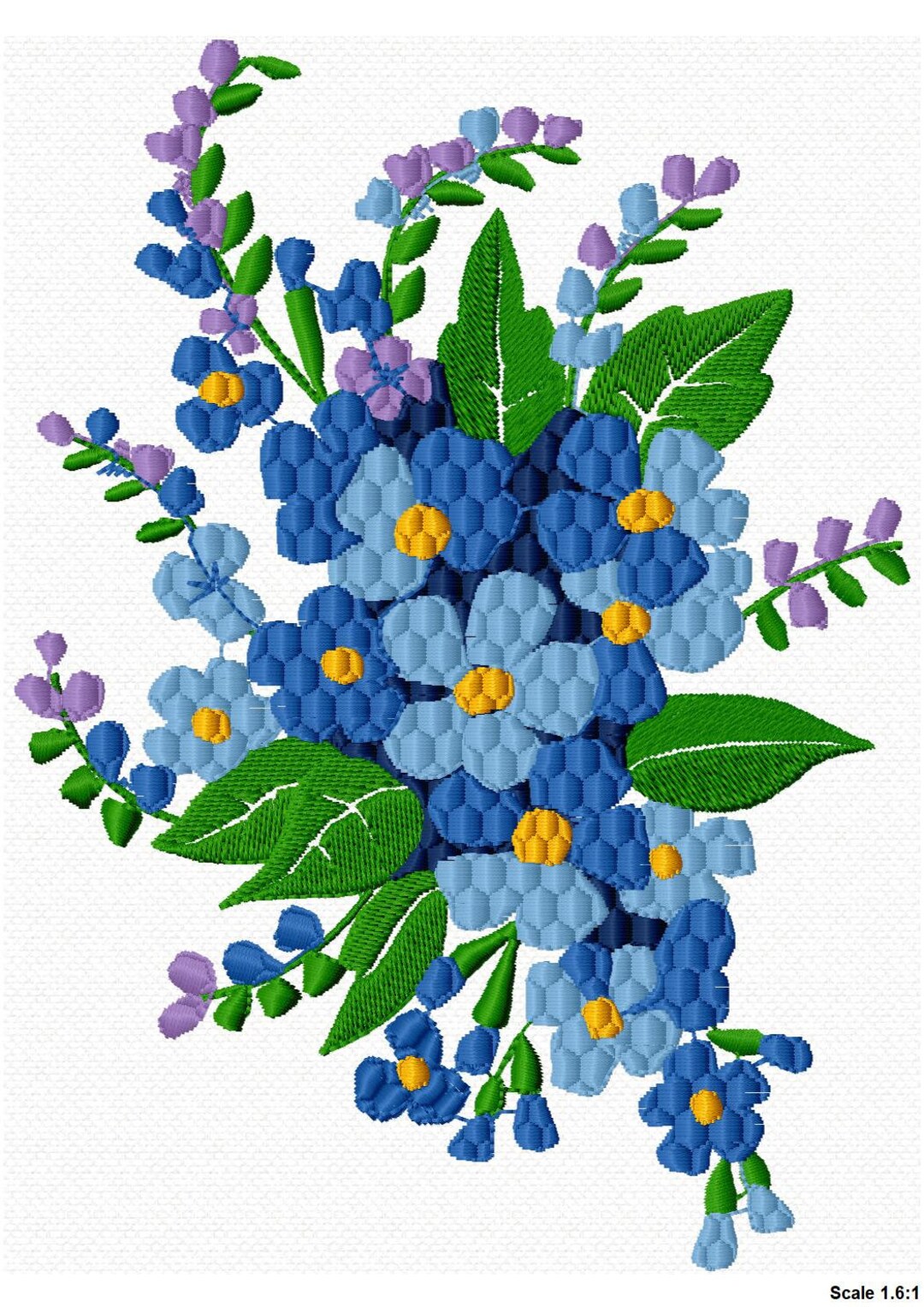 Forget Me Not, Pattern for Machine Embroidery Design, 2 Sizes, Pes, Hus ...