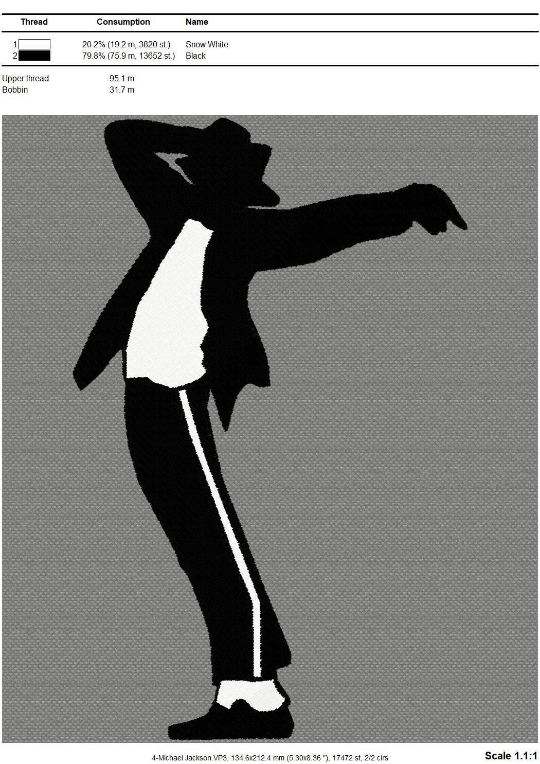 Billie Jean, King of Pop, Michael Jackson, Pattern for Machine ...