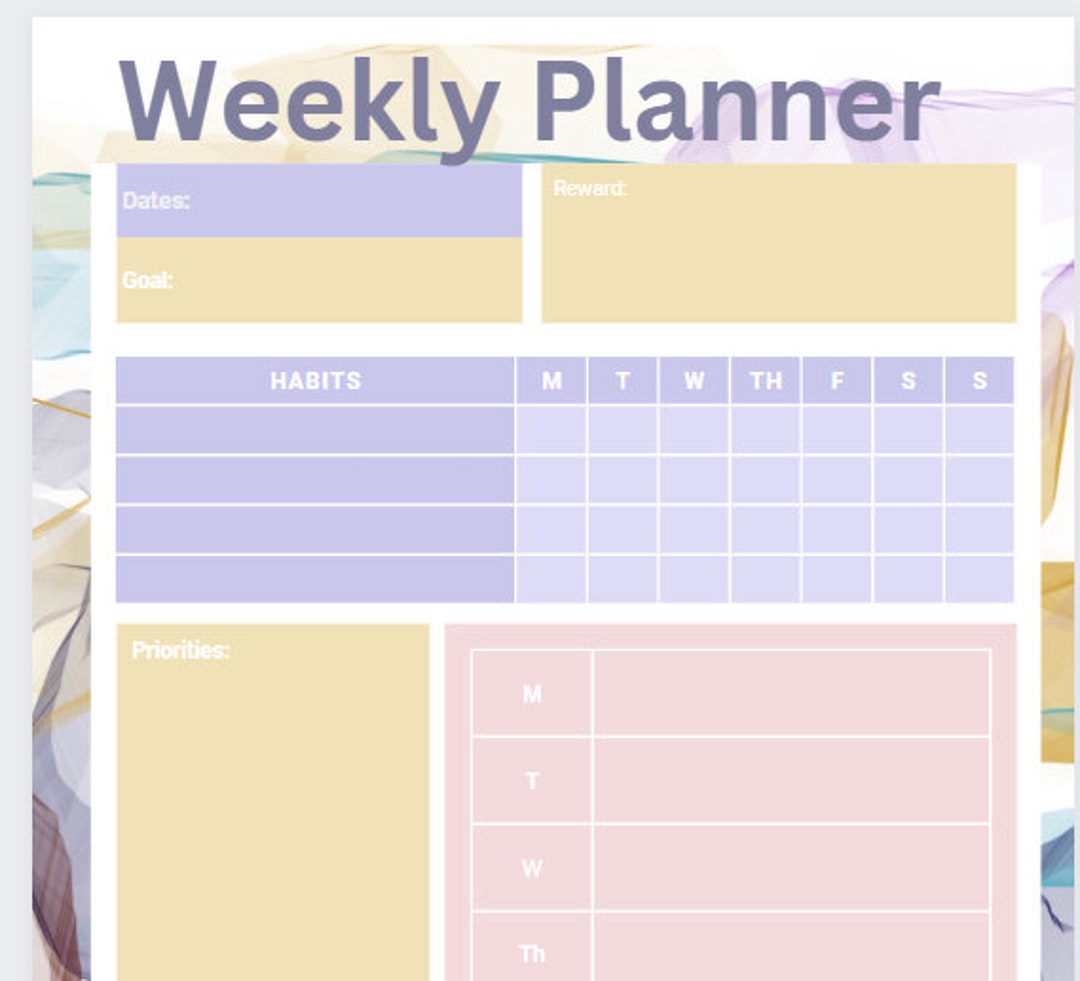 Chronos Coach Weekly Planner - Etsy