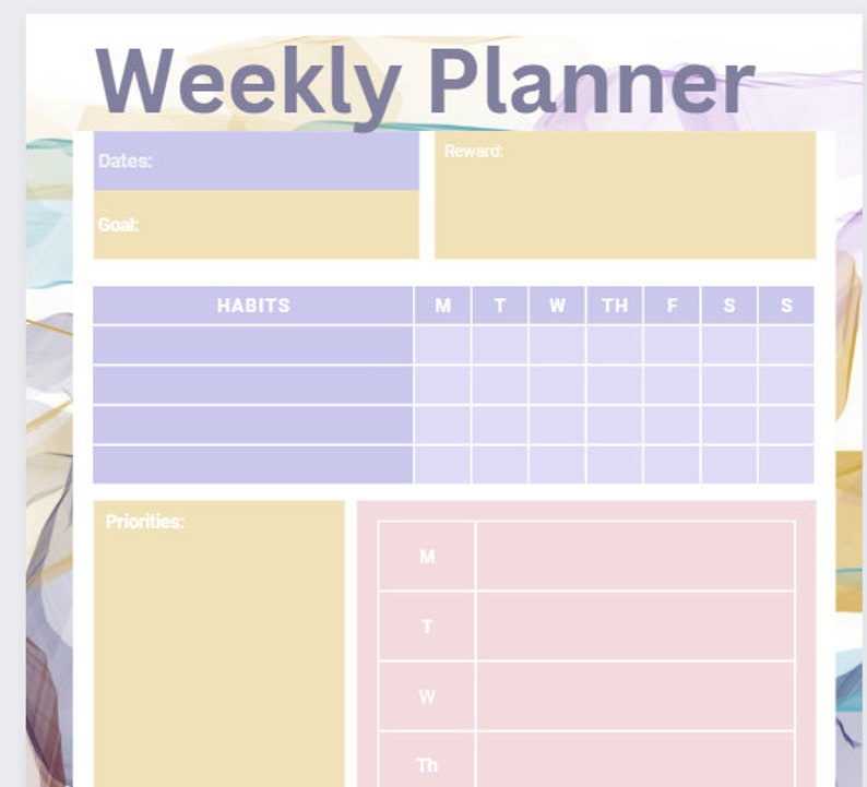 Chronos Coach Weekly Planner - Etsy