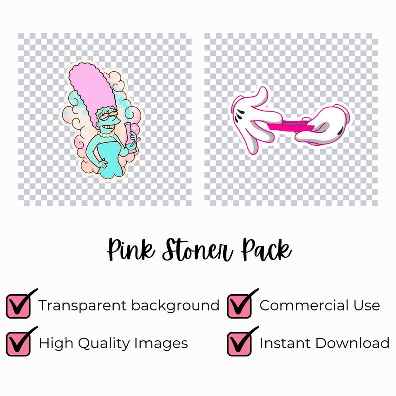 Pink Stoner PNG Sticker Pack - Etsy