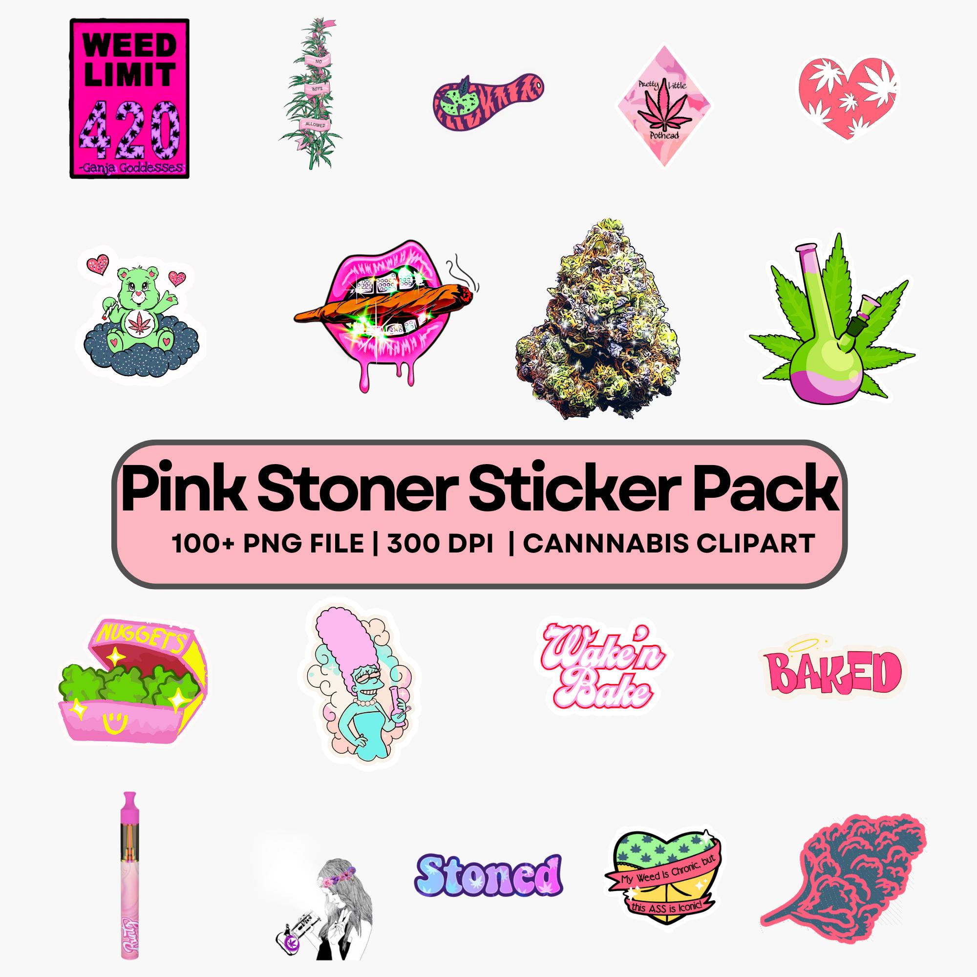 Pink Stoner PNG Sticker Pack - Etsy