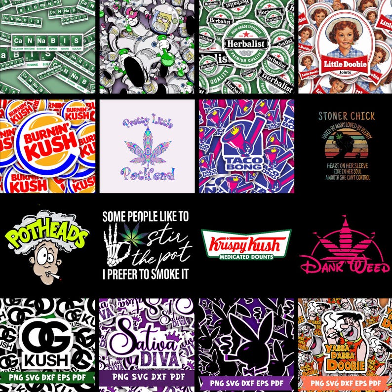 Cannabis SVG Bundle – 420 Weed Digital Design Pack for Cricut ...