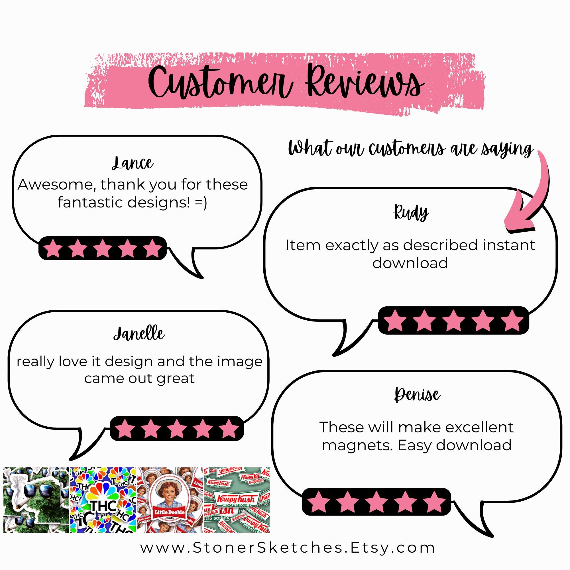 Pink Stoner PNG Sticker Pack - Etsy