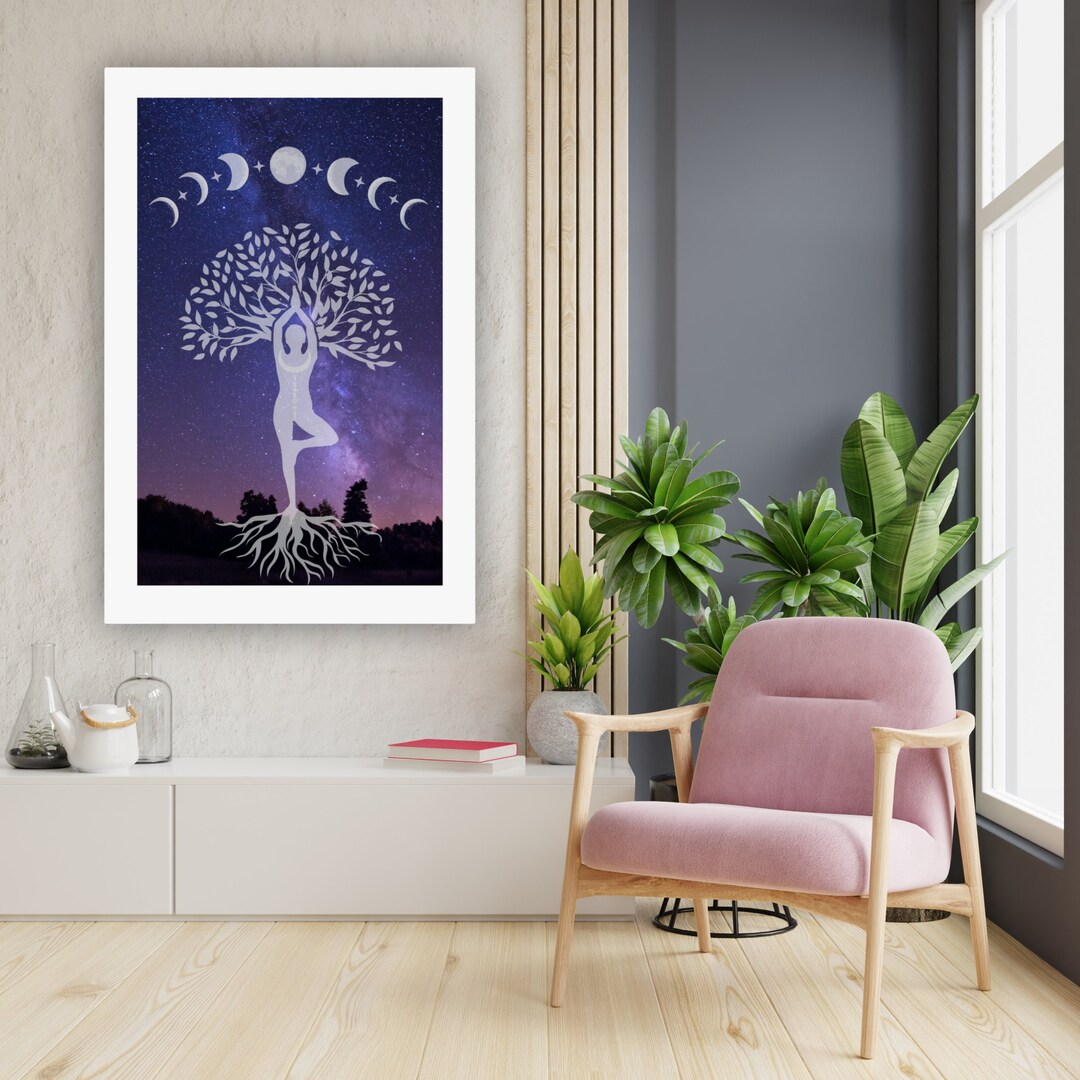 Living Tree Grounded Energy Moon Cycle Matte Vertical Poster, Life ...