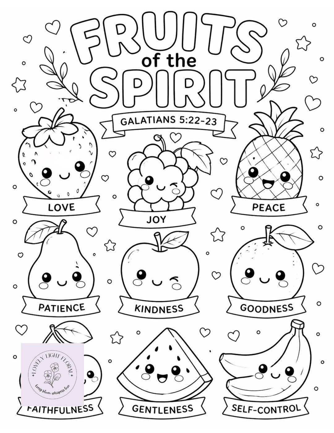 Fruits of the Spirit Coloring Page | Christian Kids Printable ...