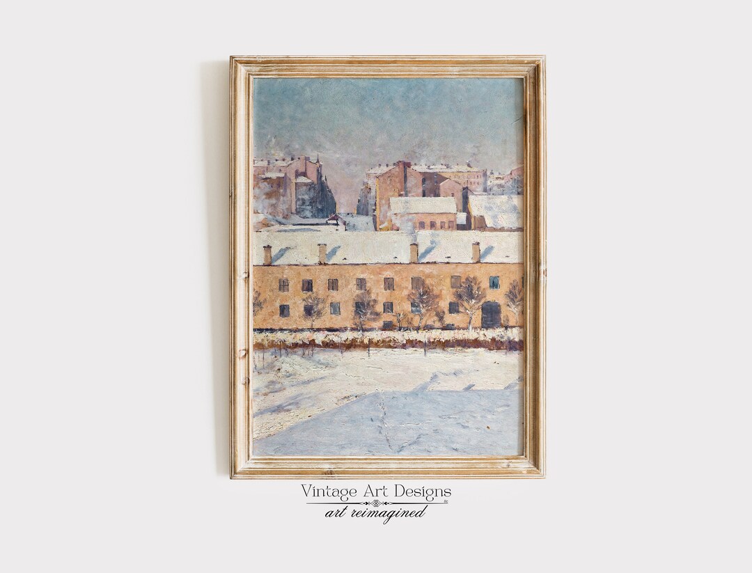 Antique Drawing, Downloadable Print, Winter Wall Art, Antique Print ...