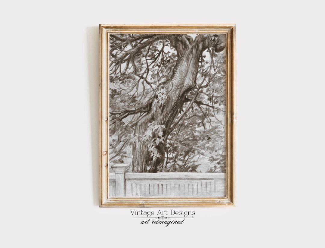 Sketch Printable Vintage, Living Room Art, Vintage Art Print, Vintage ...